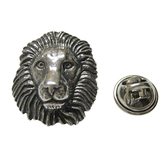 Kiola Designs | Accessories | Silver Toned Textured Lion Head Lapel Pin ...